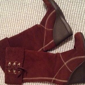 Kenneth Cole Reaction | Shoes | Brown Wedge Boot | Poshmark